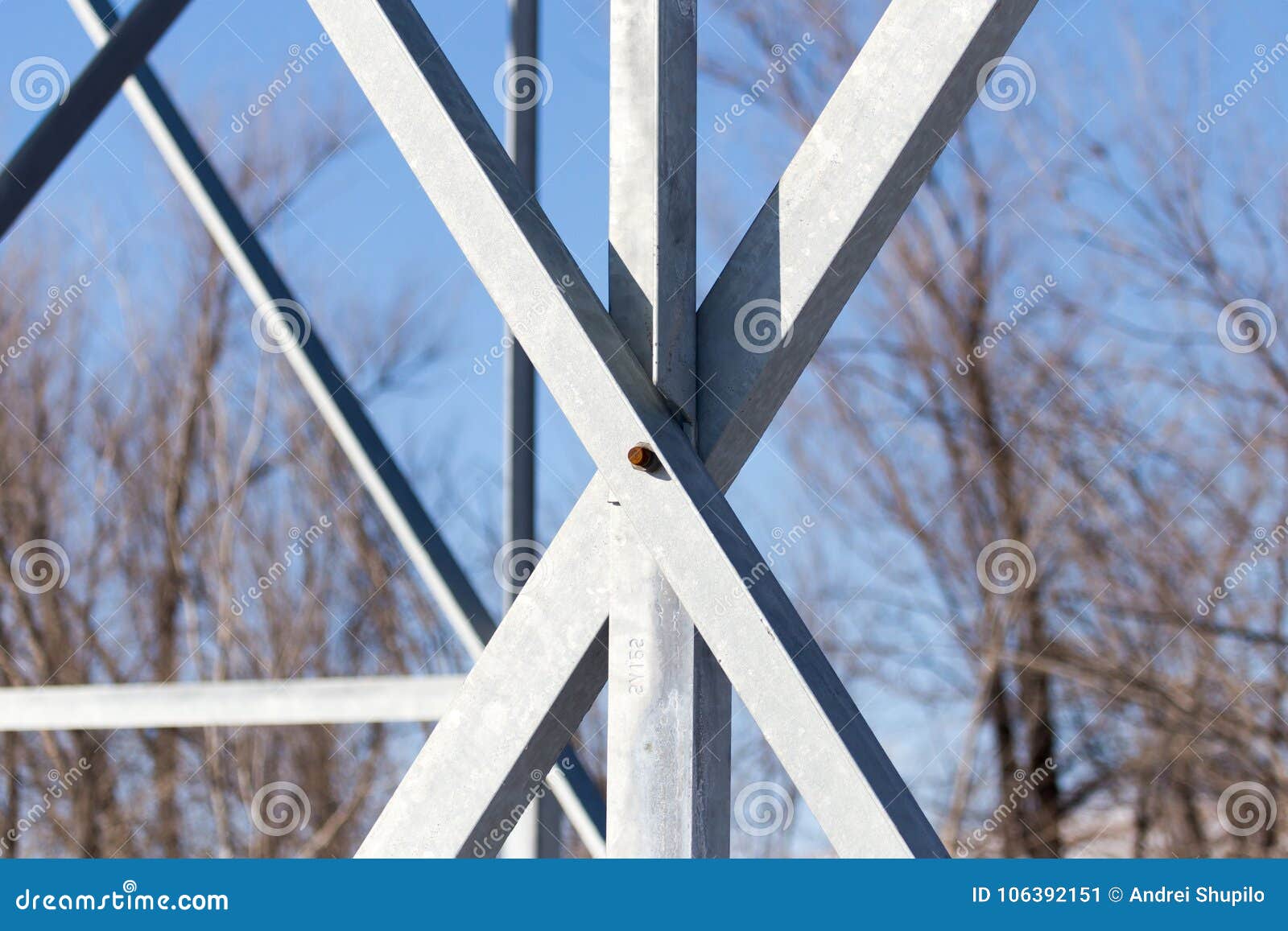 Metal Construction on a Background of Blue Sky Stock Image - Image of ...