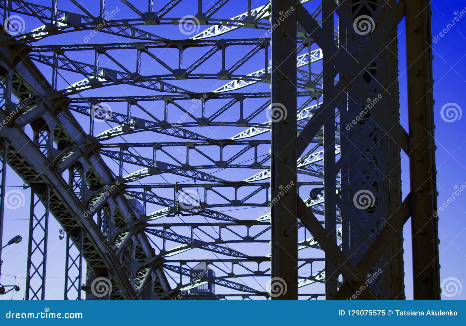 Metal Construction. Metal Bridge. Vertical Structures Stock Image ...