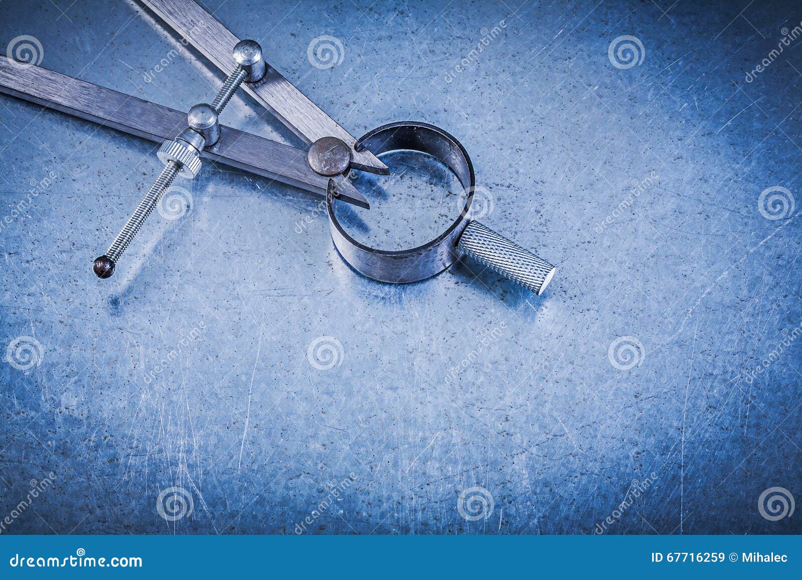 Metal Construction Drawing Compass on Metallic Background Direct Stock ...