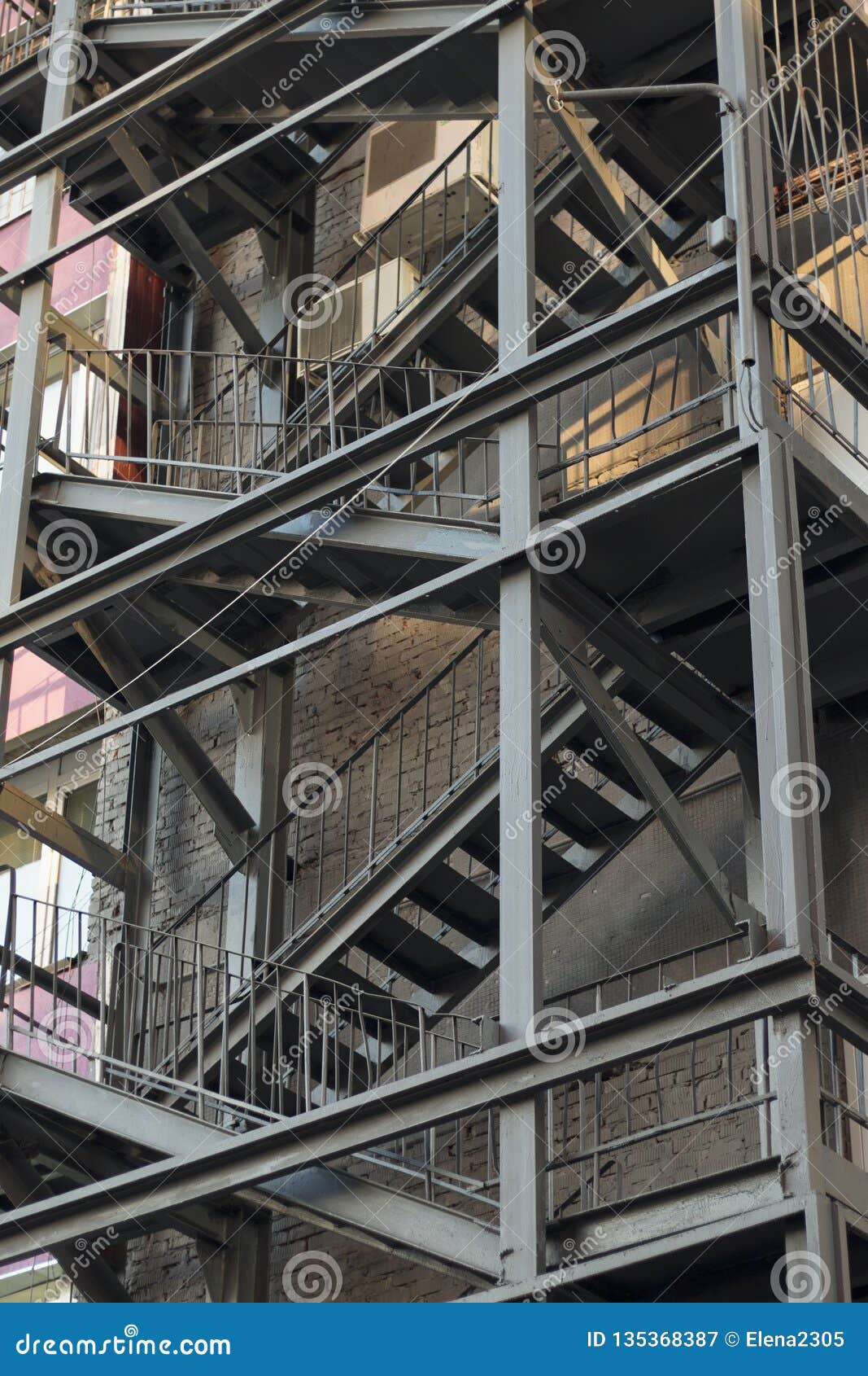 Metal Construction of Fire Escape Stock Image - Image of rebar, pattern ...