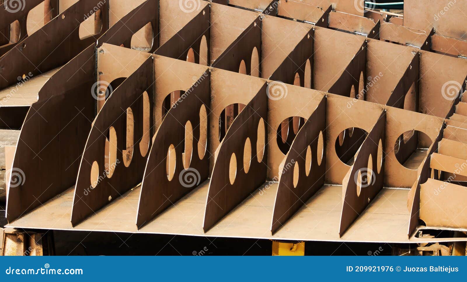Metal Construction of the Hull in the Shipyard Workshop Stock Photo ...
