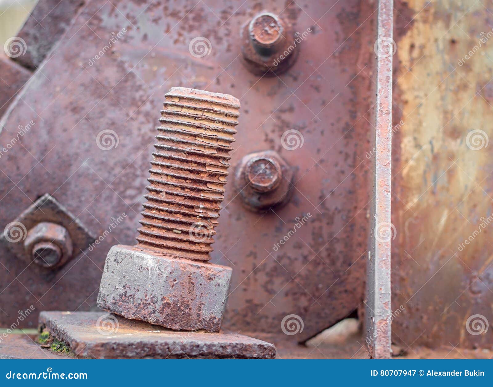 Metal Construction, Large Rusty Bolt Stock Image - Image of build ...