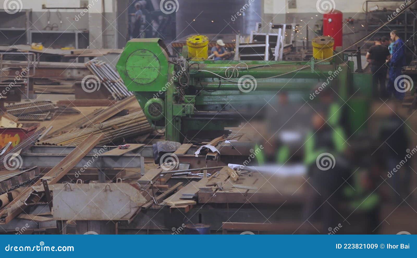 Metal Construction Plant. People Work in a Factory for the Production ...
