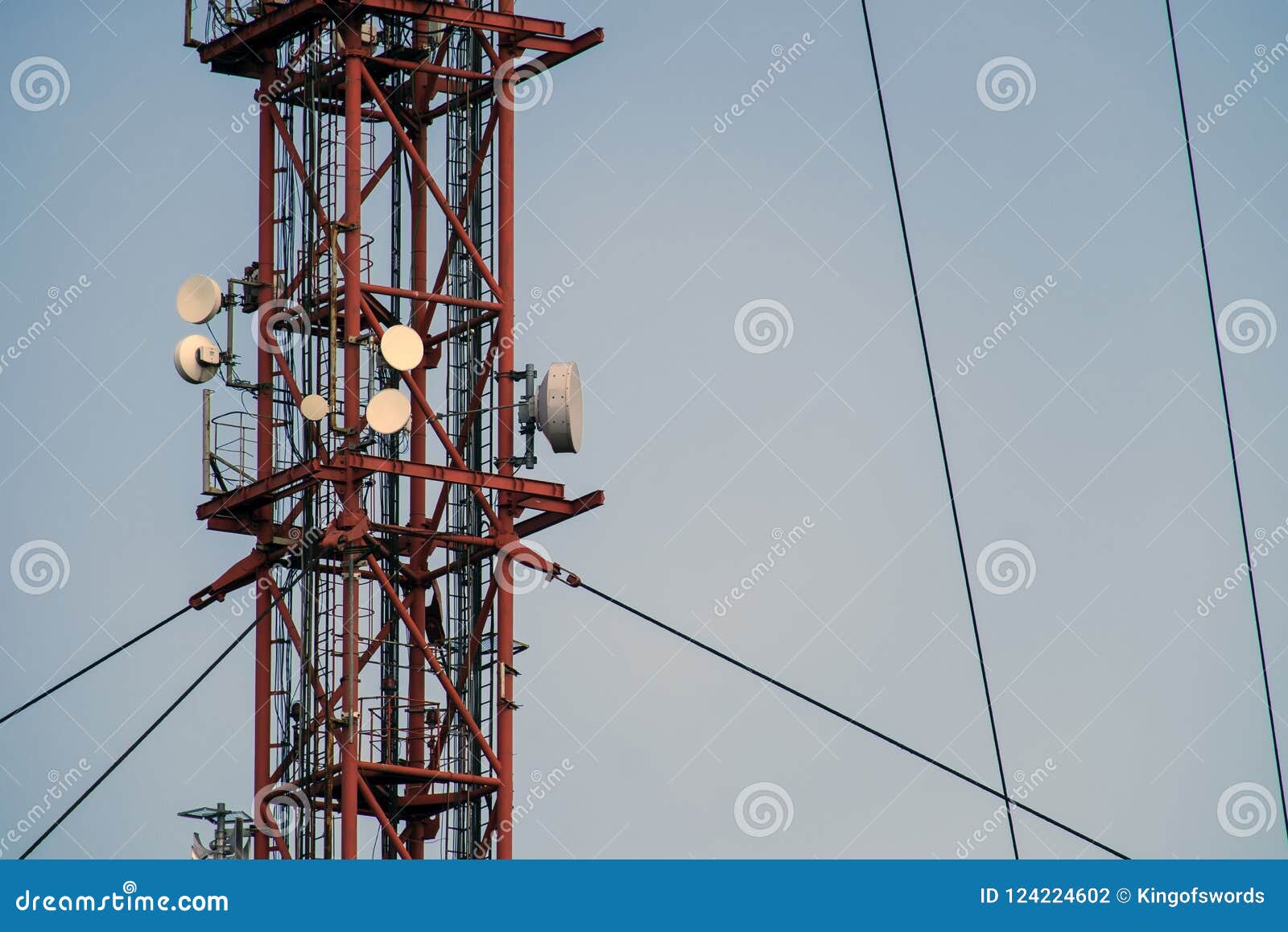 Metal Construction of Radio Tower Against the Blue Sky Stock Photo ...