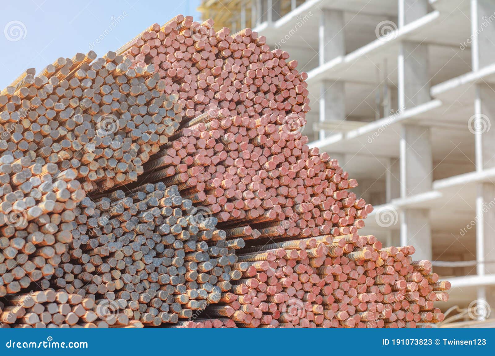 Metal Construction Reinforcement in Stacks at Construction Stock Image ...