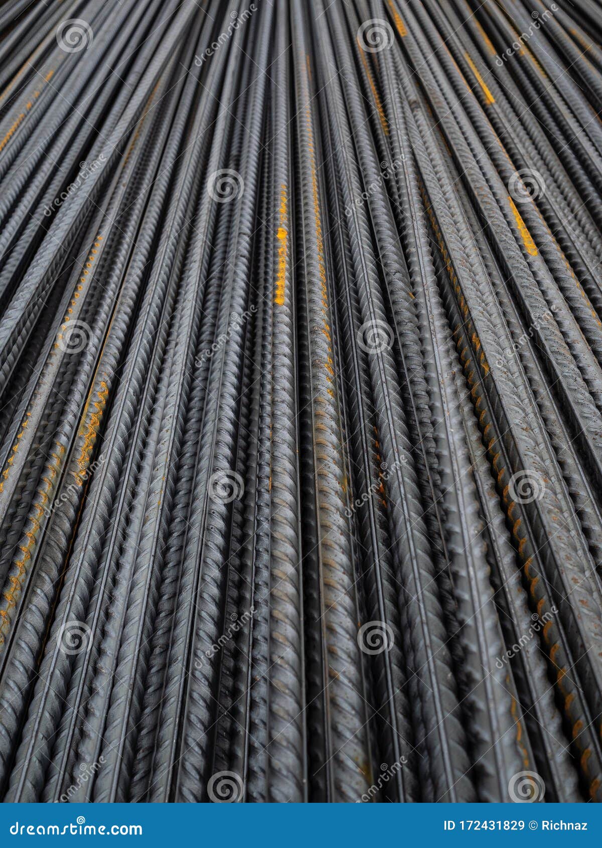 Metal Construction Rods Folded in a Row. a Lot of Bars for ...