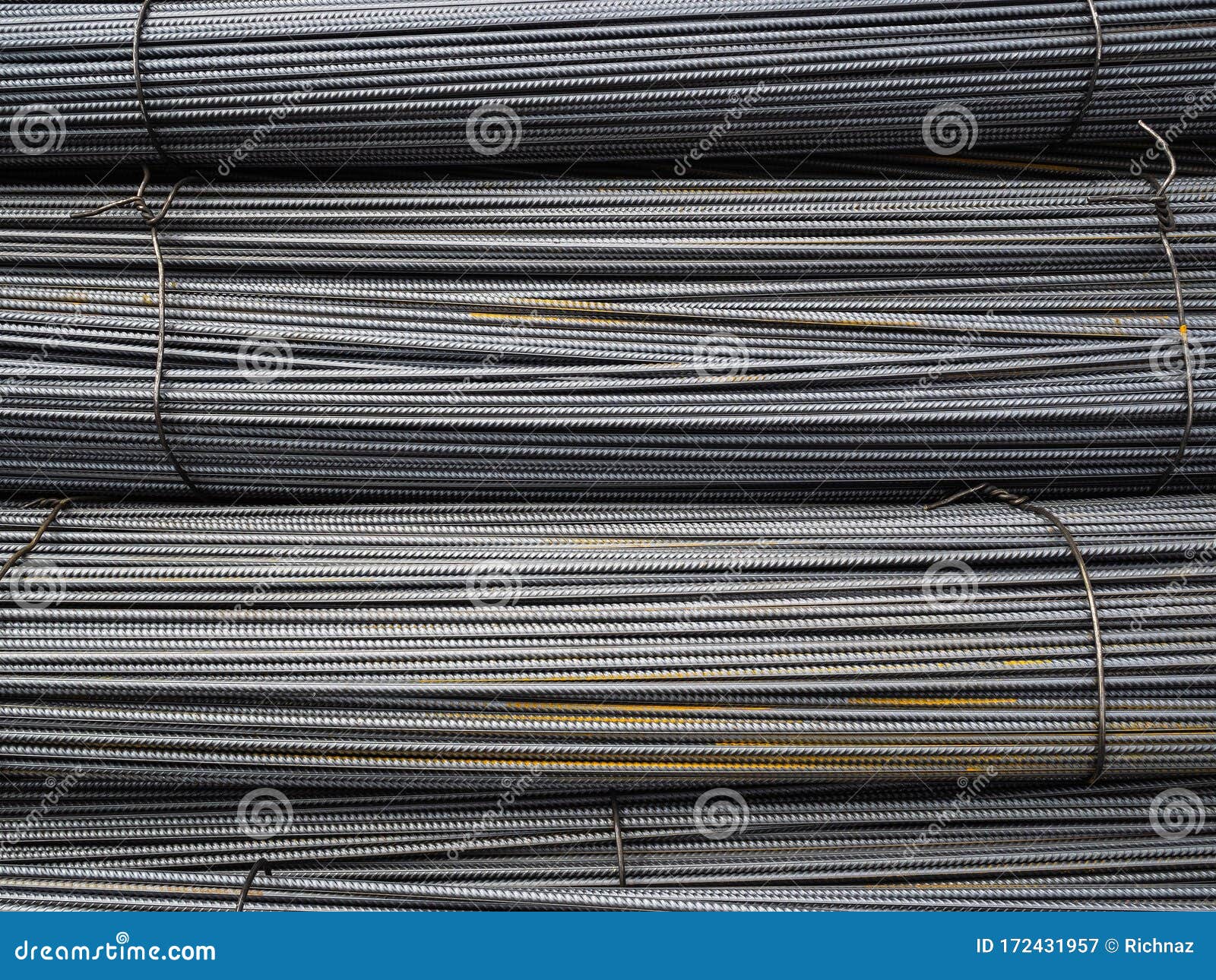 Metal Construction Rods Folded in a Row. a Lot of Bars for ...