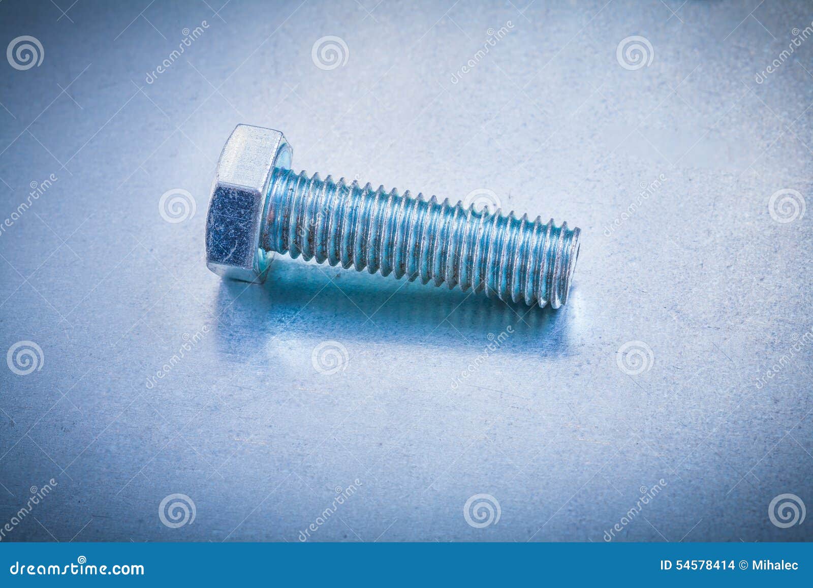 Metal Construction Bolt on Metallic Stock Photo - Image of grey ...