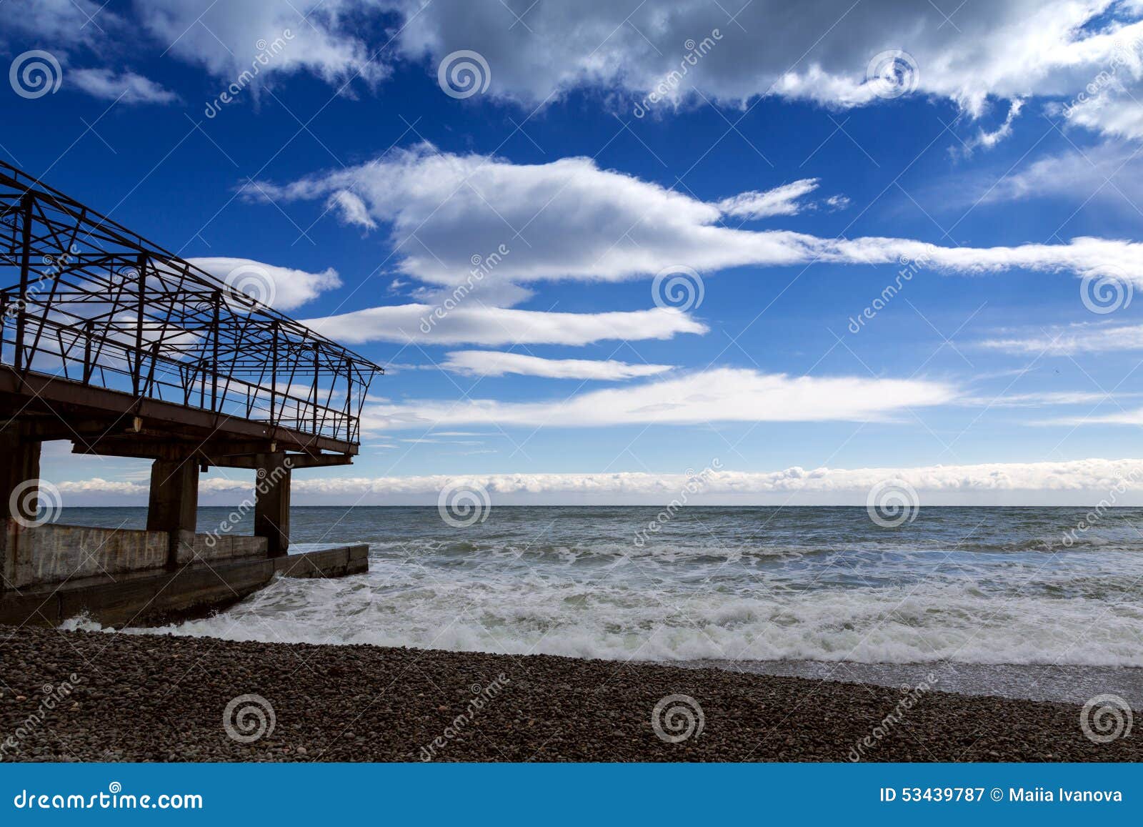 Metal Construction on the Seashore Stock Image - Image of beauty ...