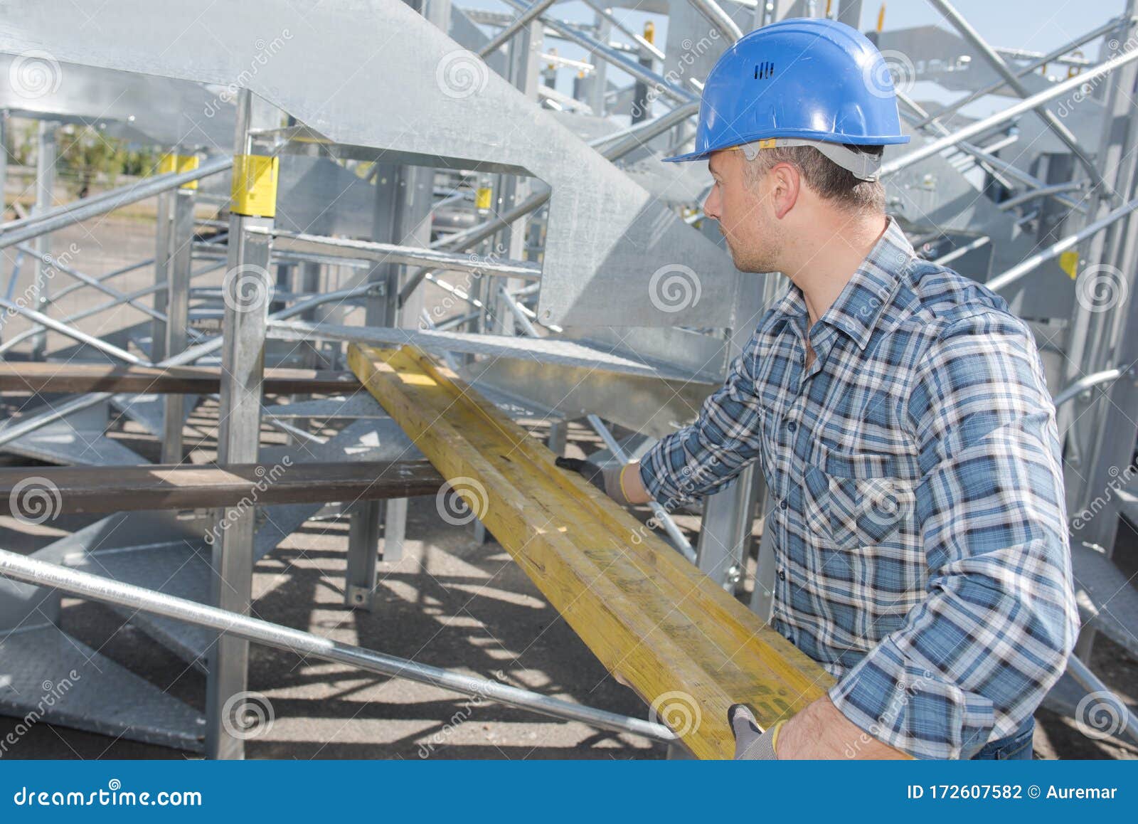 Metal Construction Work at Work Stock Photo - Image of frame, adult ...