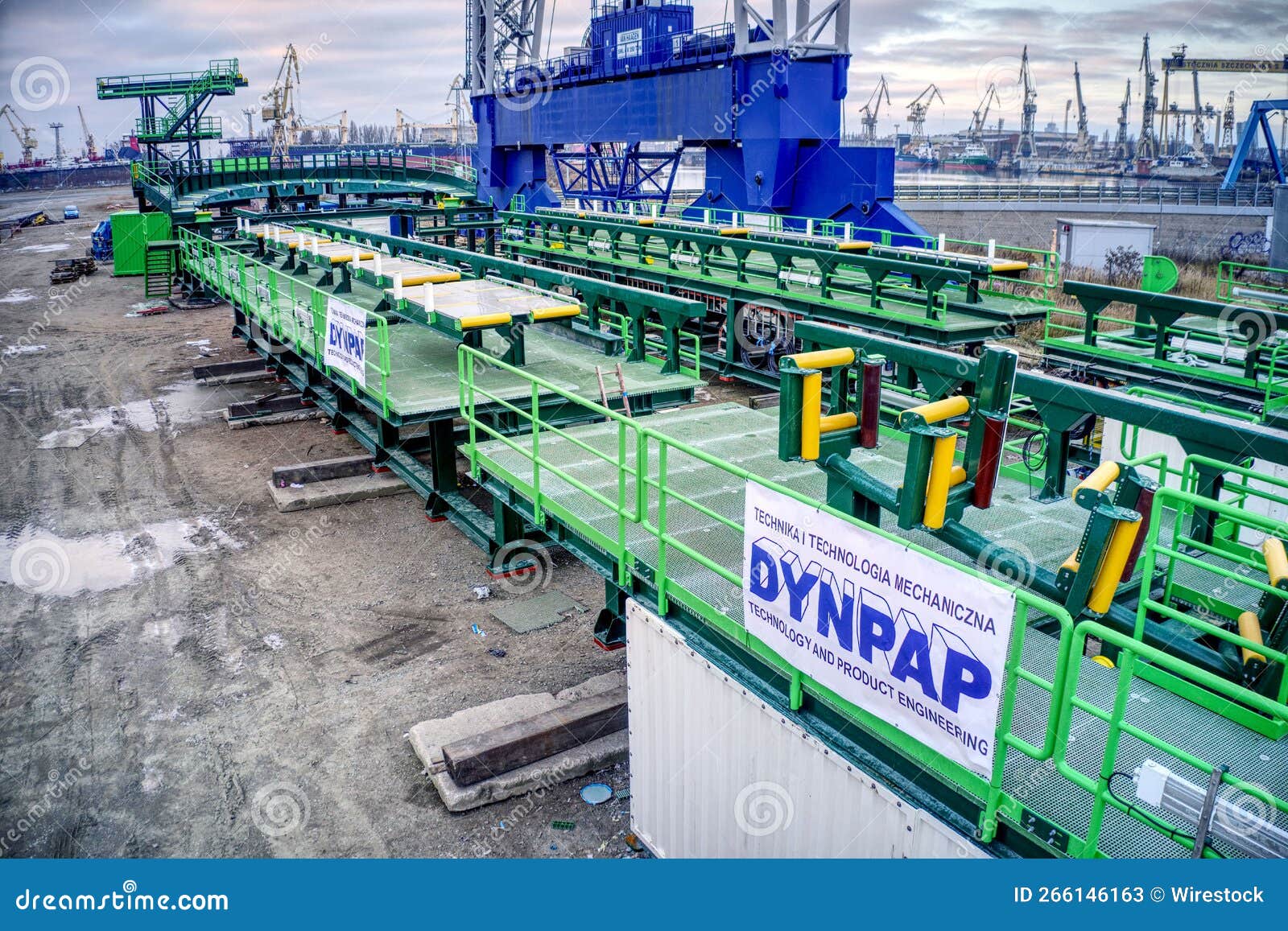 Metal Constructions Loading Onto a Ship by Docks Machinery Editorial ...