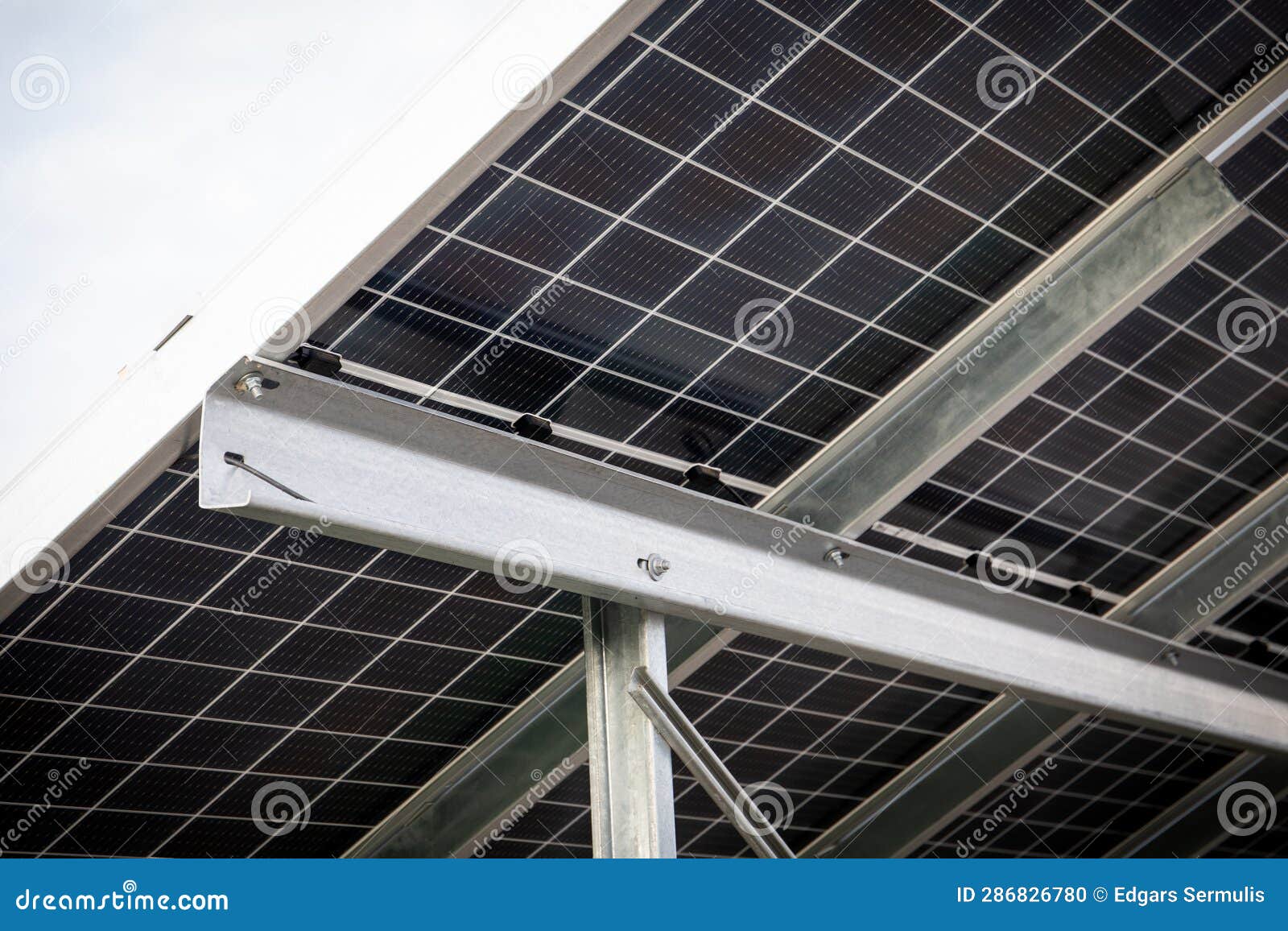 Metal Constructions. Solar Power Plant Stock Photo - Image of power ...