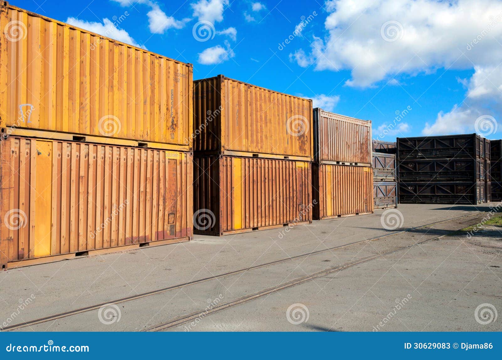 Metal containers stock image. Image of compartment, color - 30629083