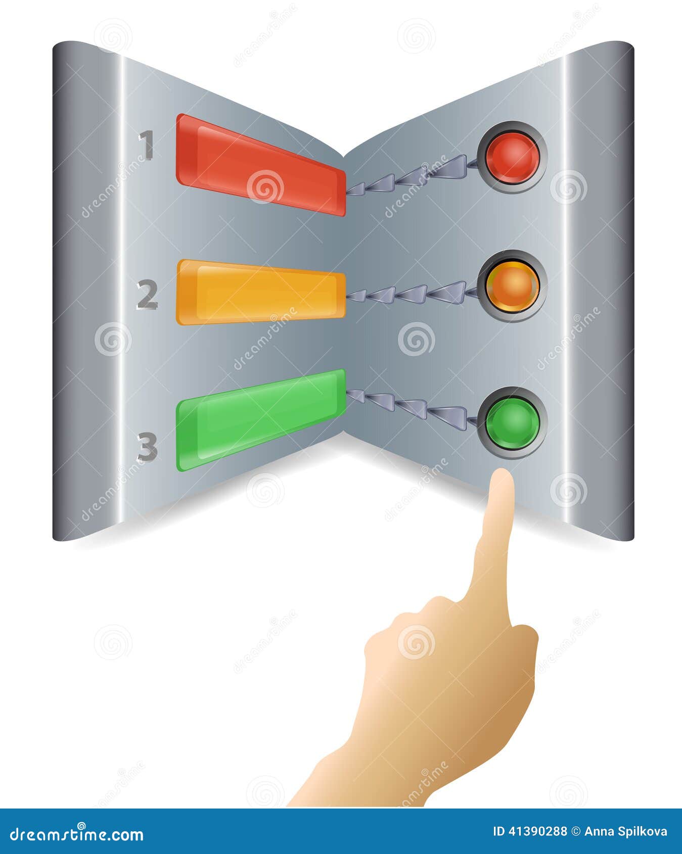 Metal Control Panel with Colored Lights Stock Vector - Illustration of ...
