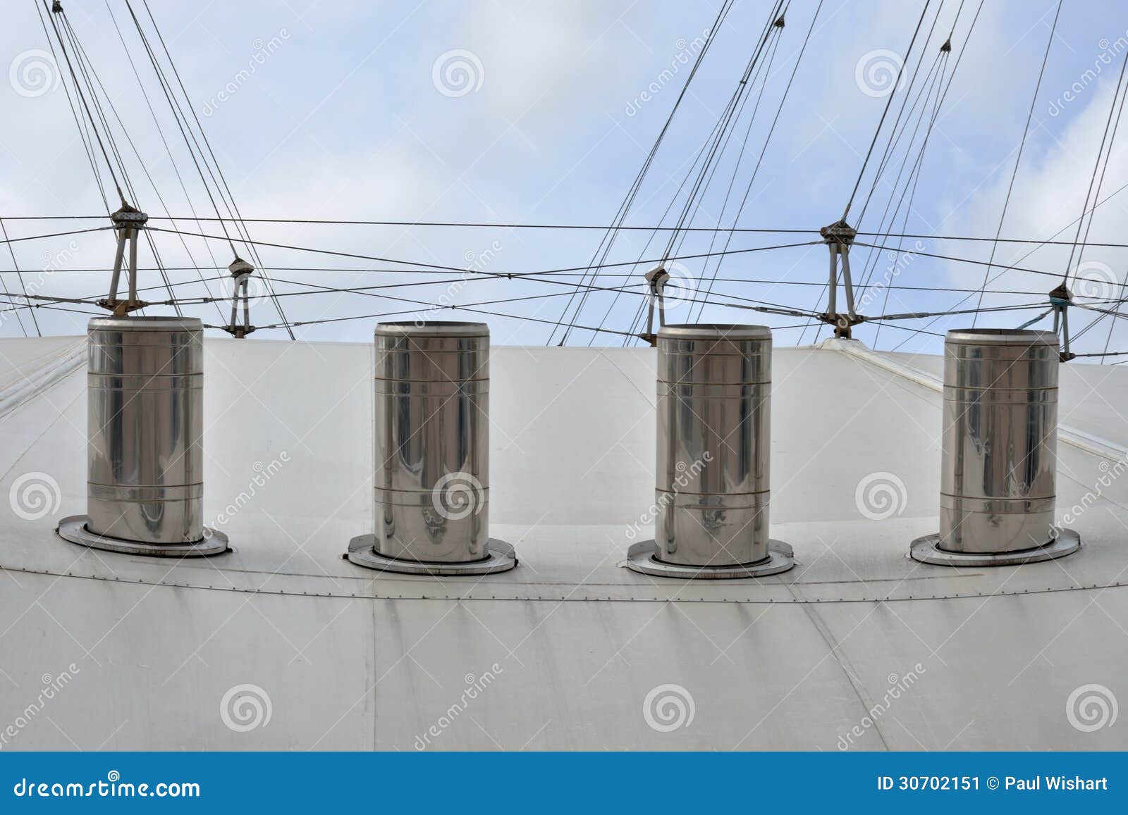 Metal cooling chimneys stock image. Image of shiny, technology - 30702151