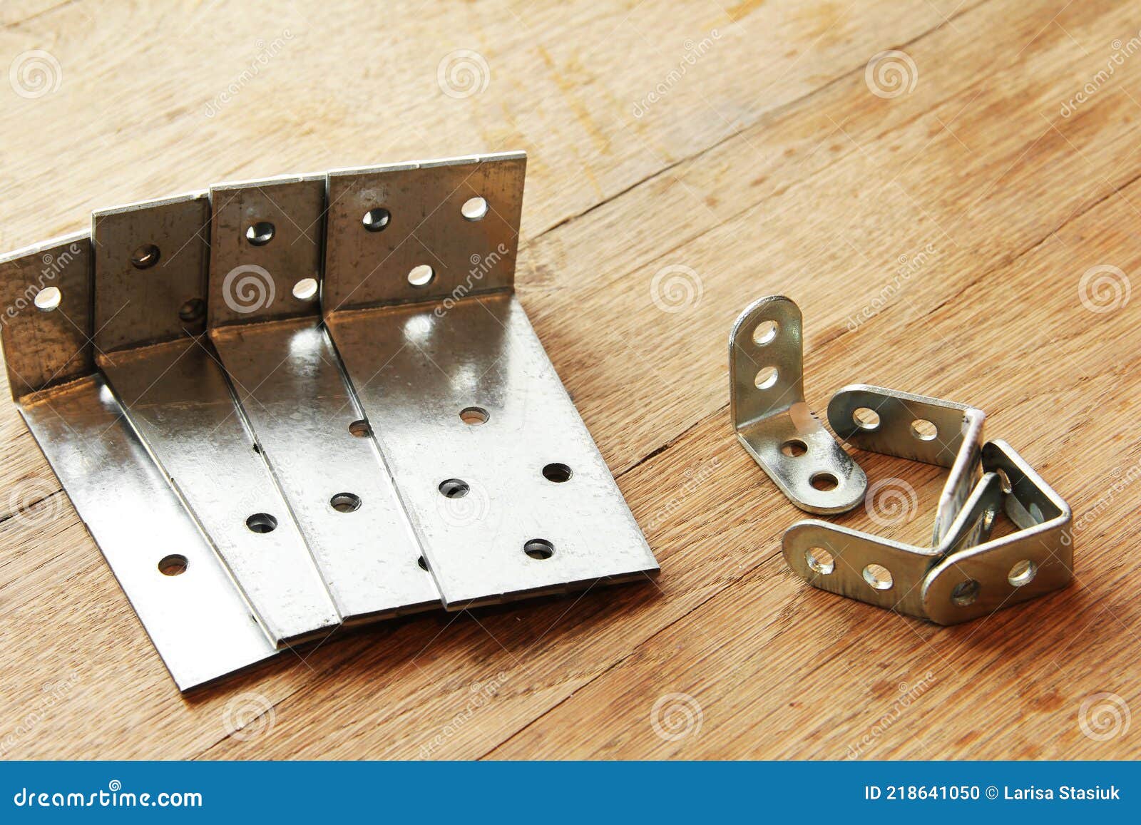Metal Corners and Plates. Fastening Elements. Stock Photo - Image of ...