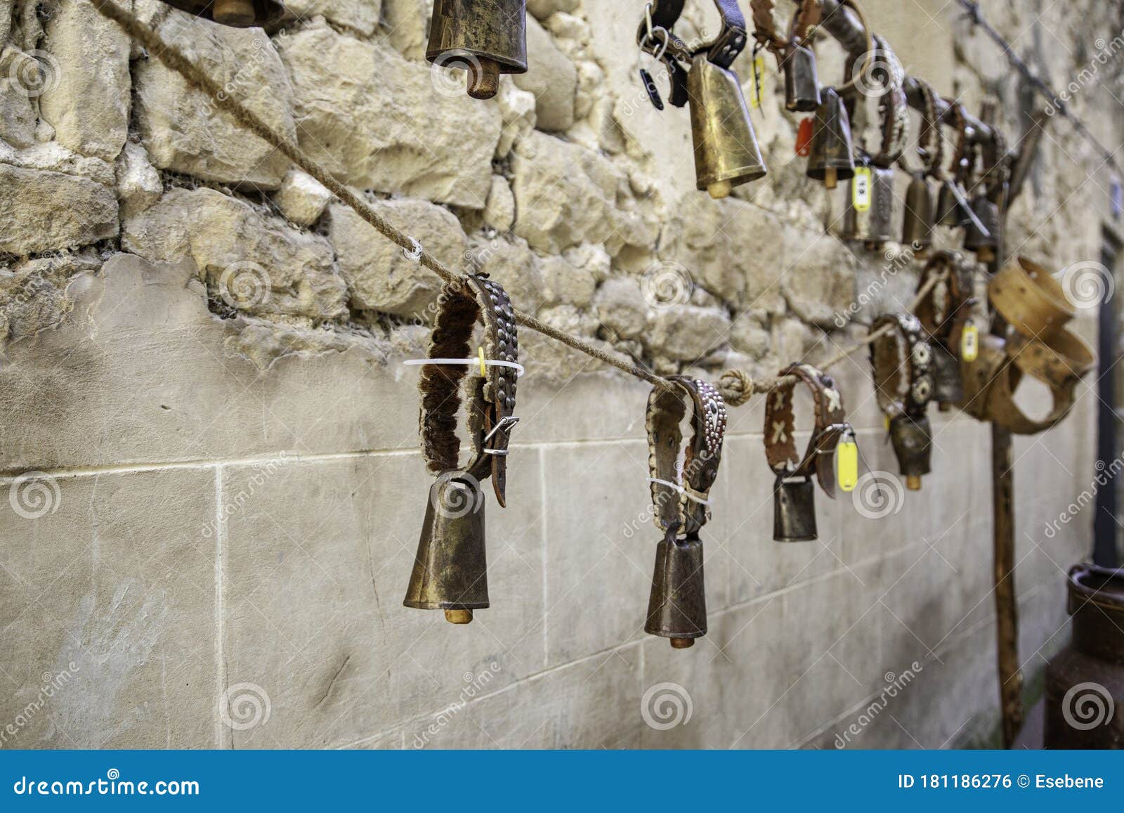 Metal cow bells stock photo. Image of museum, outdoors - 181186276