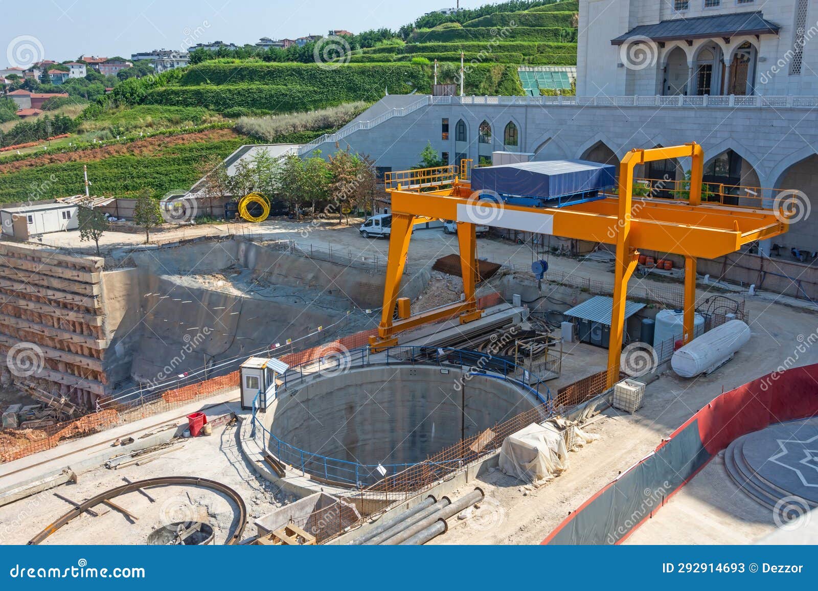 Metal Crane for Installing a Frame into an Excavated Subway Tunnel ...
