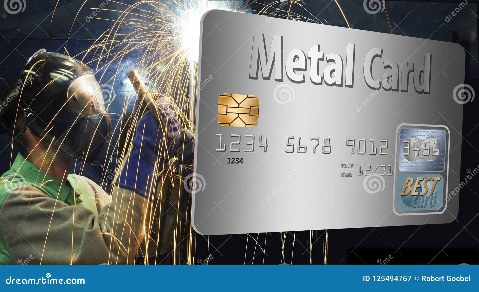 Metal credit card. stock illustration. Illustration of numbers - 125494767