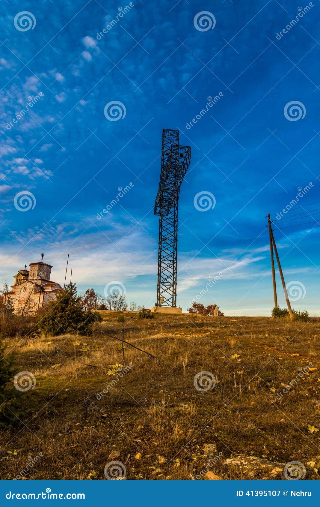 Metal cross in Macedonia stock image. Image of beautiful - 41395107