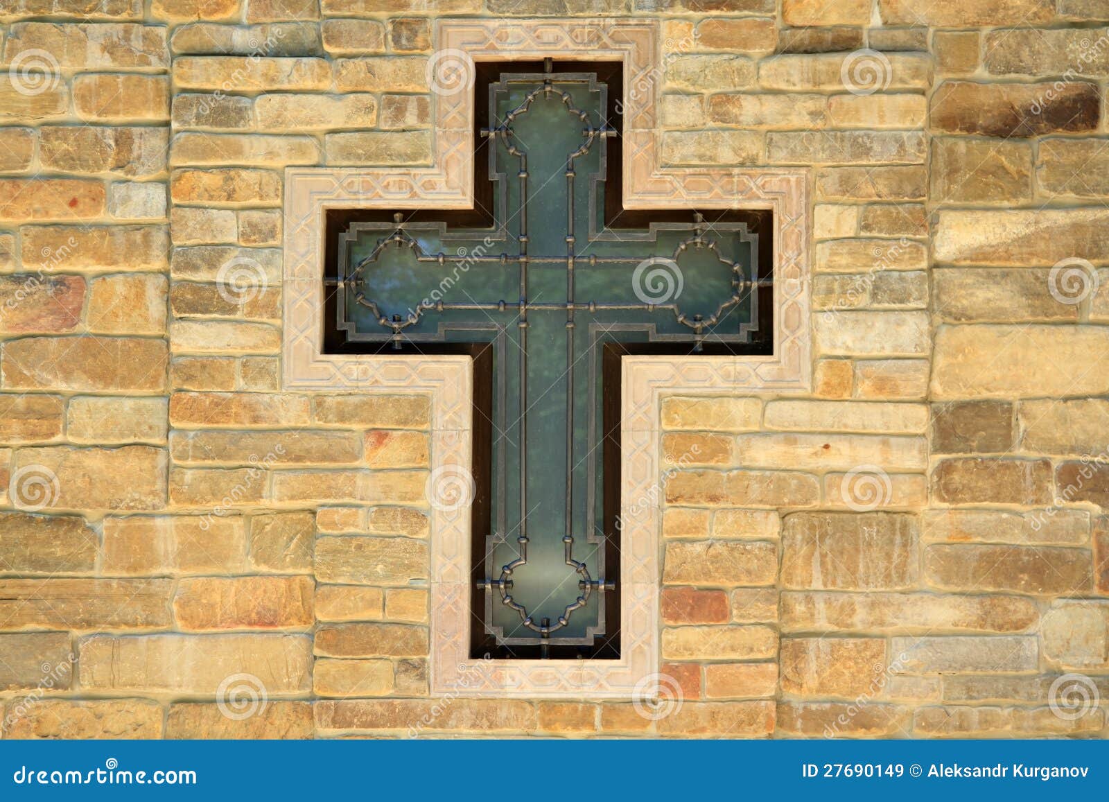 Metal Cross on Textured Wall Stock Image - Image of christianity ...
