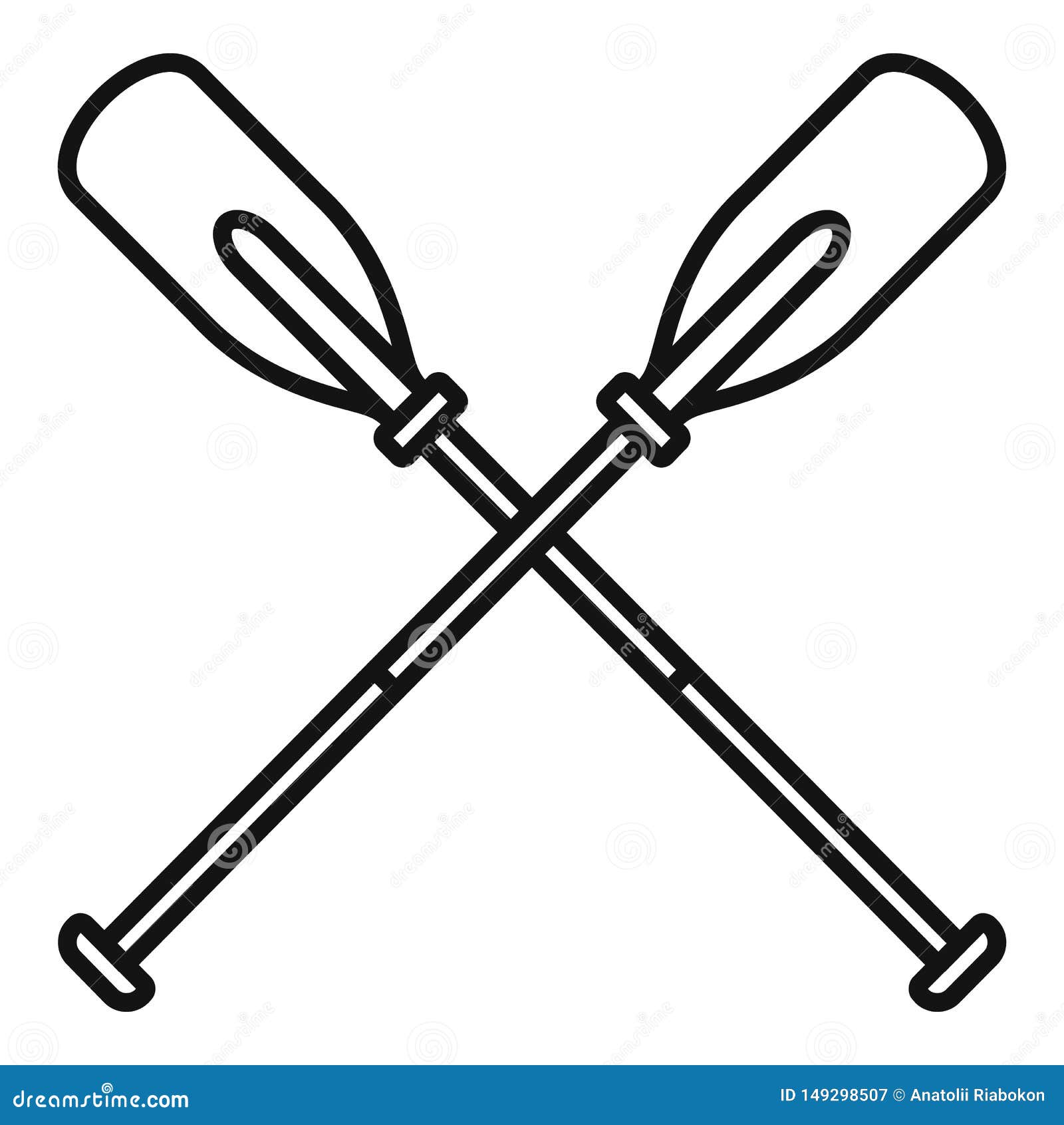 Metal Crossed Oars Icon, Outline Style Stock Vector - Illustration of ...