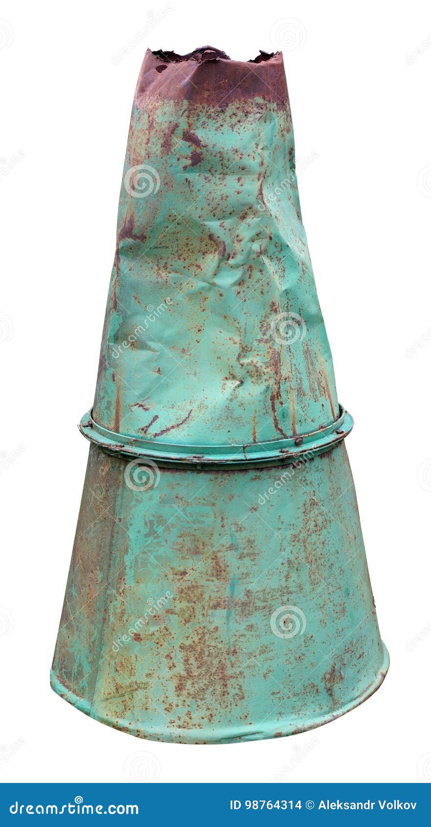 Metal Crumpled Rusty Cone from the Old Ventilation System Stock Photo ...