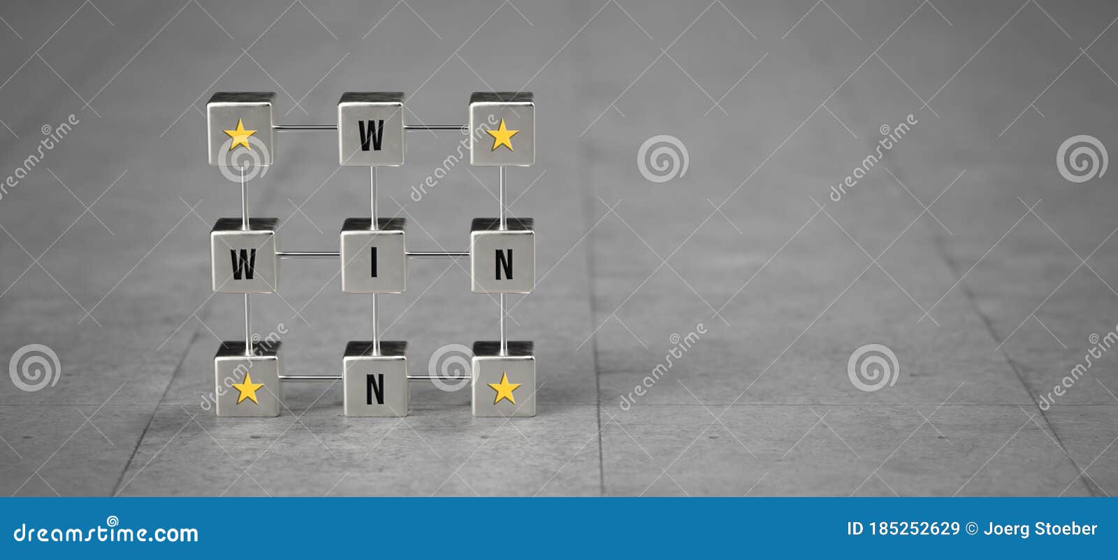 Metal Cube Grid with Message WIN WIN - 3D Rendered Illustration Stock ...