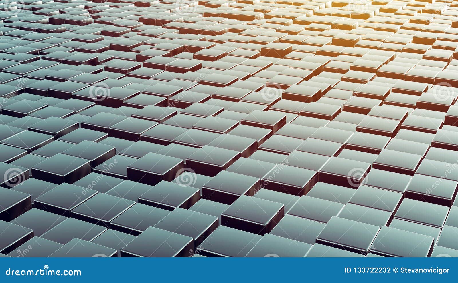 Metal Cubes Array As Abstract 3d Background Stock Illustration ...