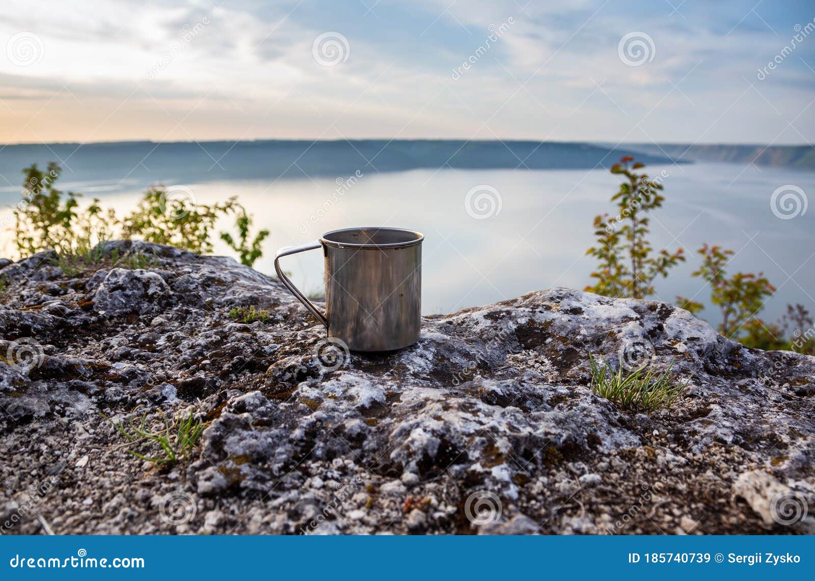 Metal Cup in Nature. Making Coffee Stock Image - Image of heat ...