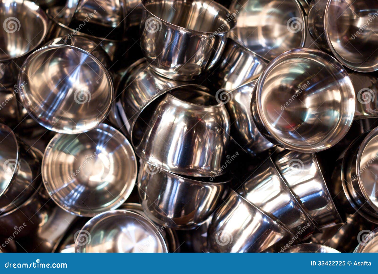 Metal cups background stock image. Image of drainer, bright - 33422725