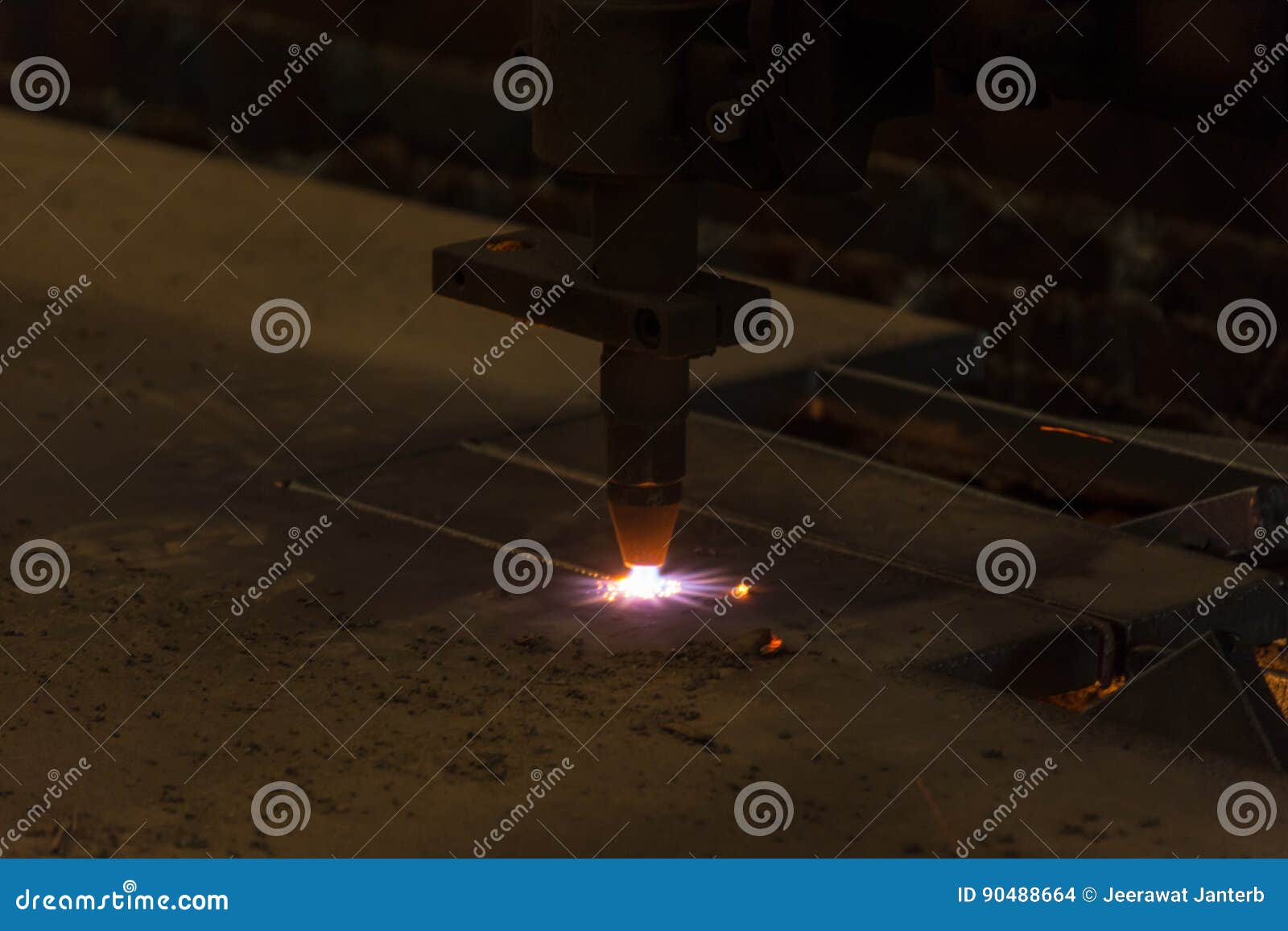 Metal Cutting with Acetylene Torch by Auto Cutting Machine Close Stock ...