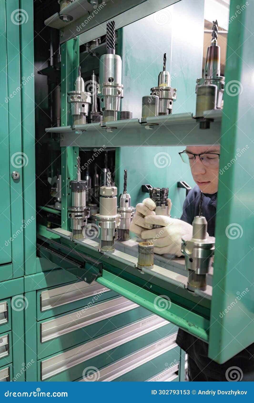 Metal-cutting Cutters for a CNC Machine in a Tool Rack Stock Image ...
