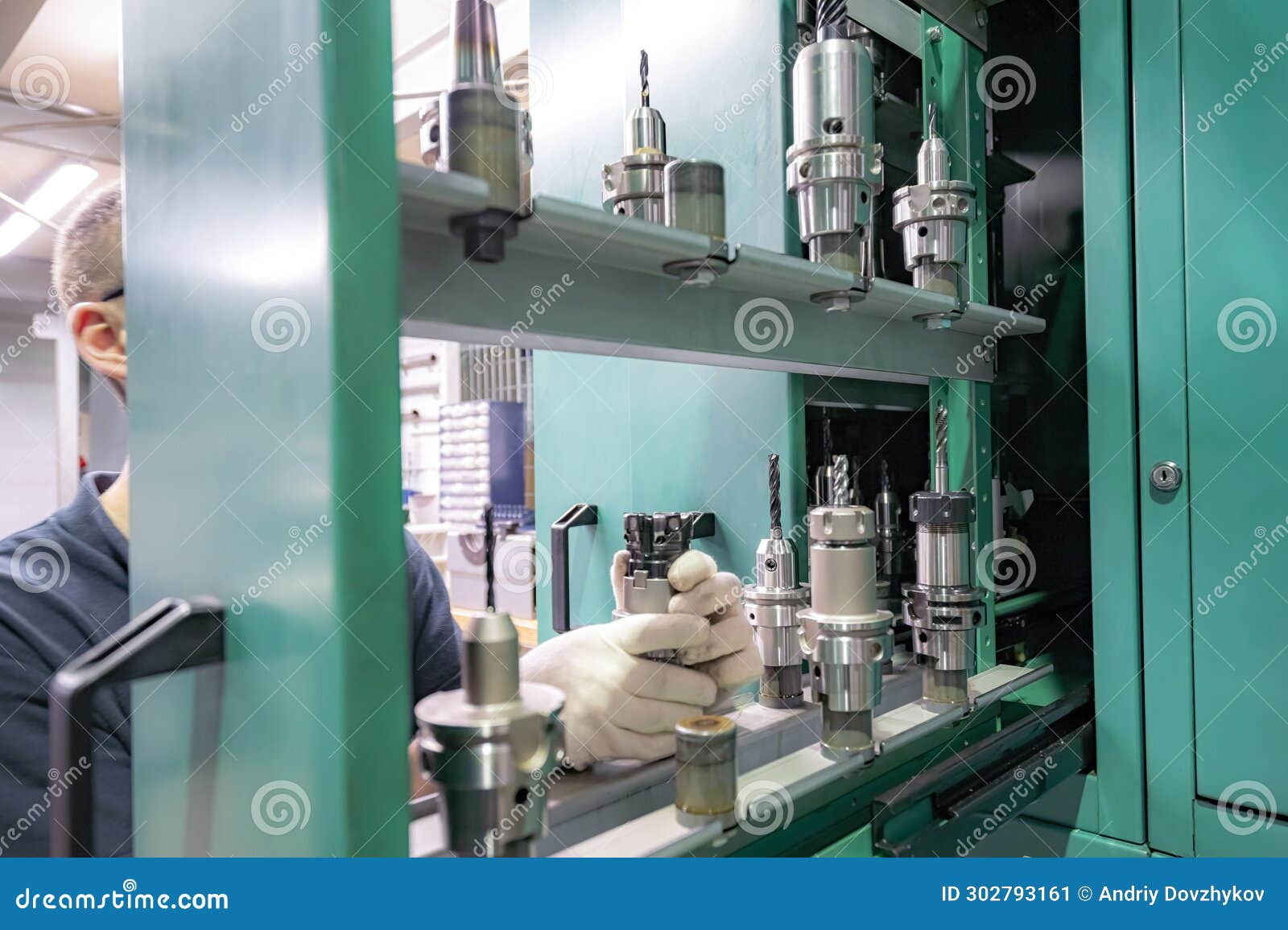 Metal-cutting Cutters for a CNC Machine in a Tool Rack Stock Image ...