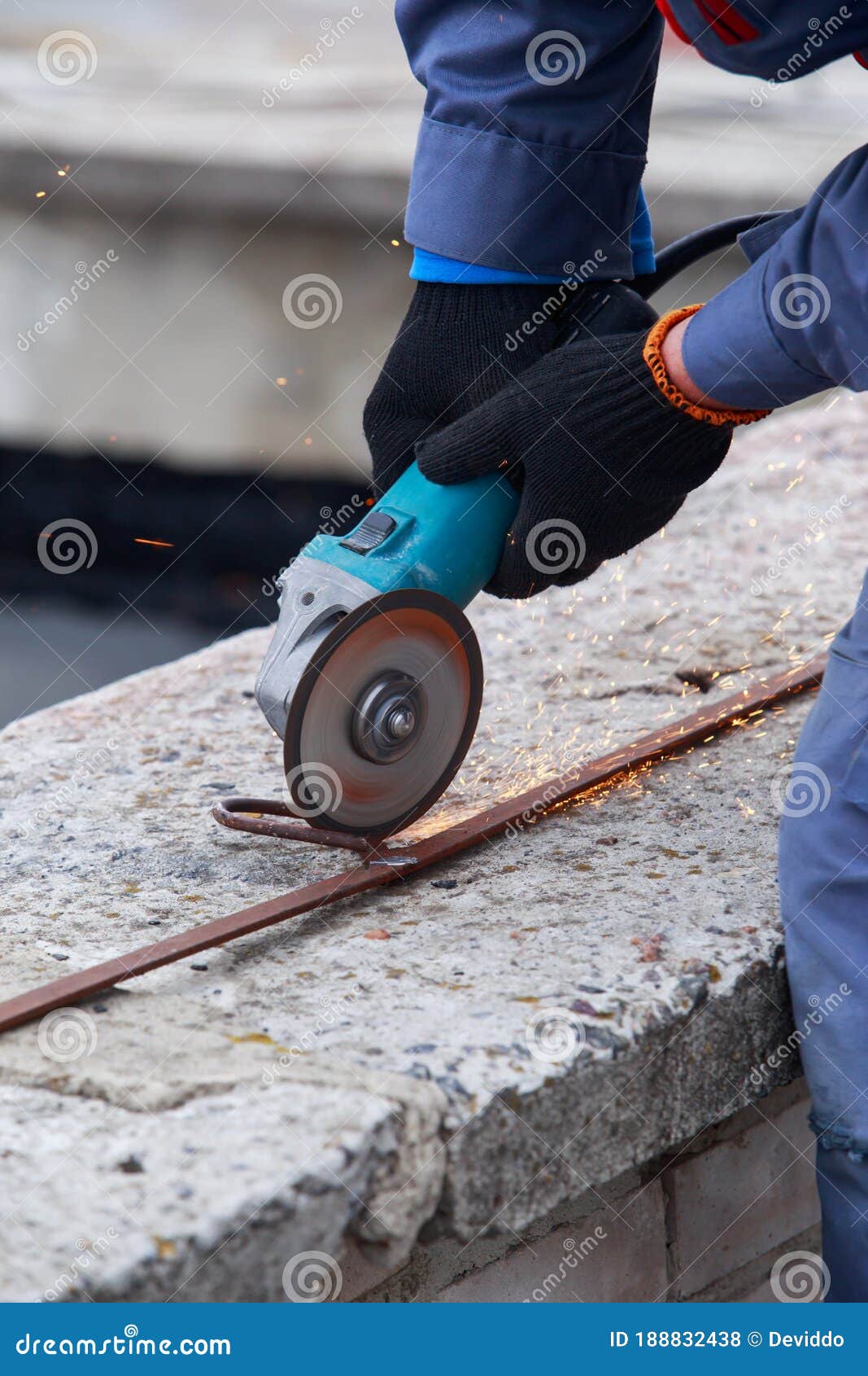 Metal Cutting with a Grinder Stock Photo - Image of iron, grinder ...