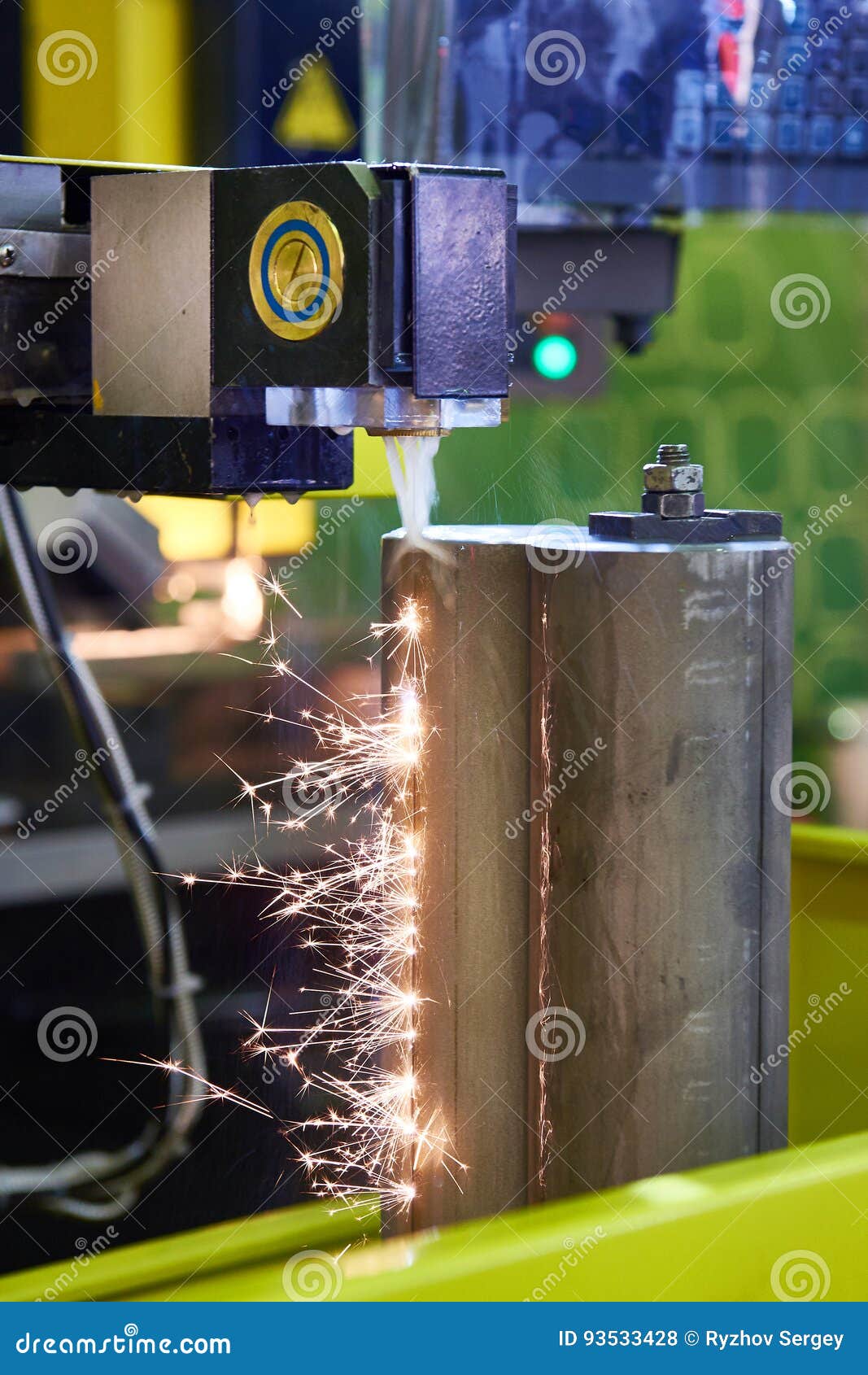 Metal Cutting with High Voltage Wire Stock Photo - Image of eroded ...