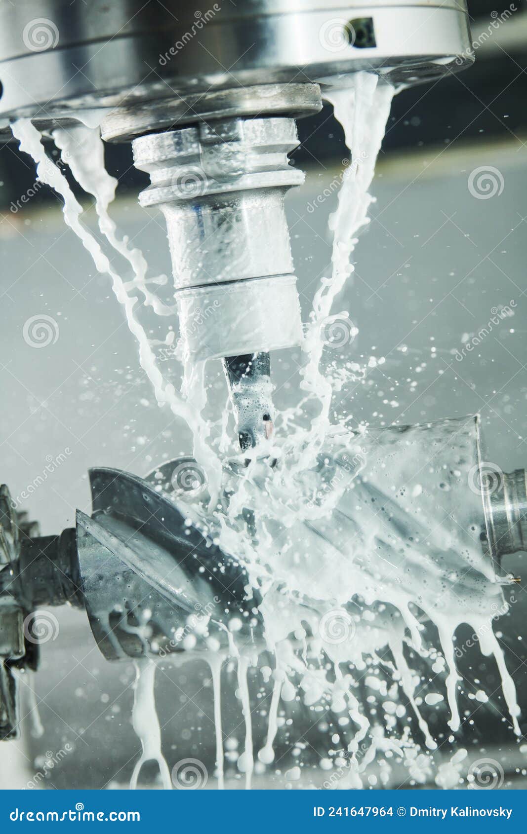 CNC Milling Machine Work. Metal Worm Gear Processing Stock Photo ...