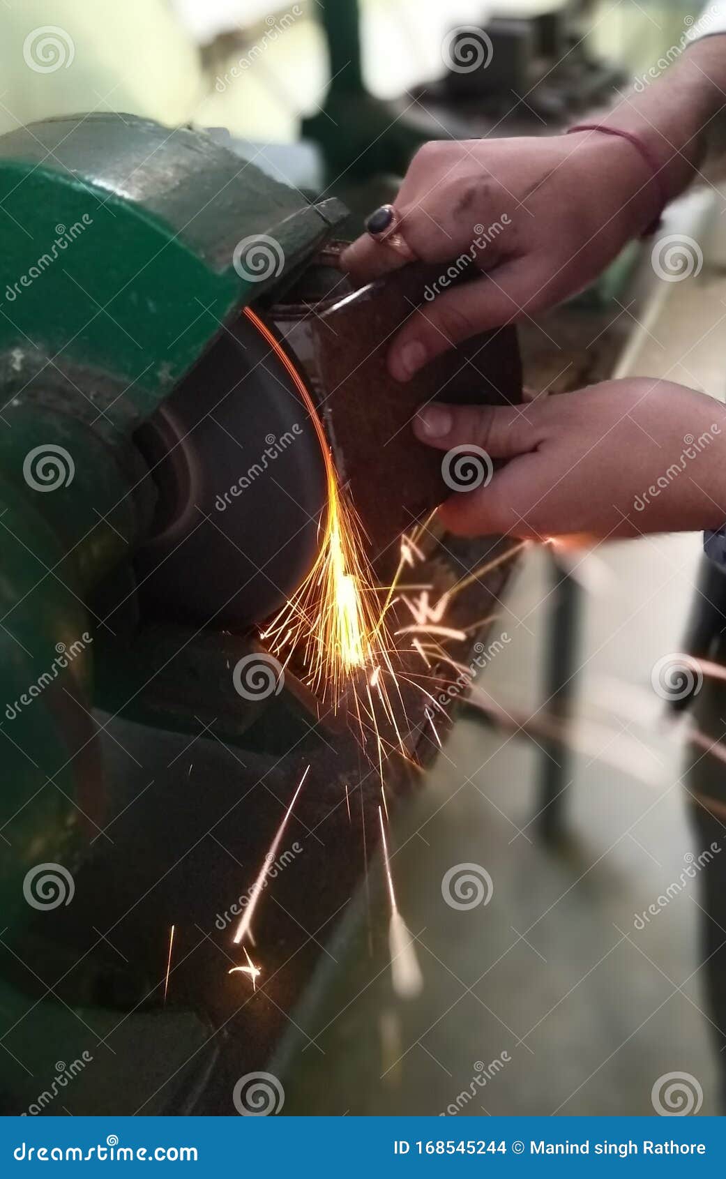 Metal Cutting and Notching in Industries and Workshops Stock Photo ...
