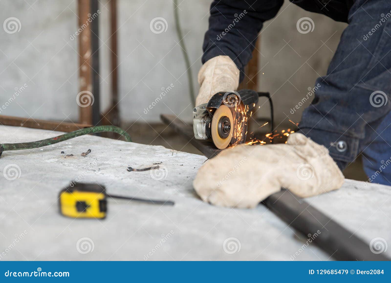 Metal Cutting Process with Disc Grinder. Hobby and Work at Home ...