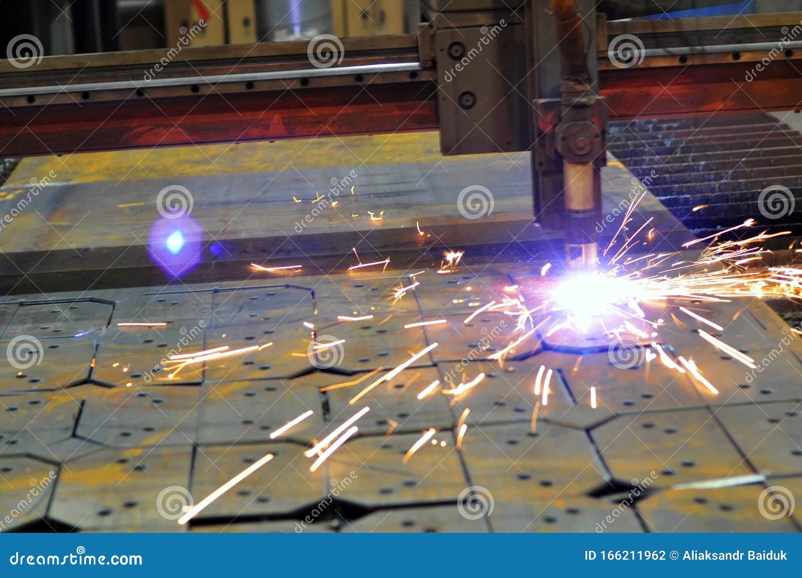 Metal Cutting. the Process of Cutting Metal Using Plasma Cutting Stock ...