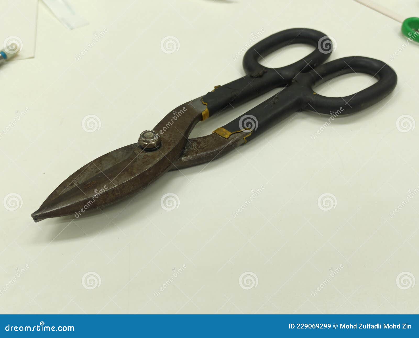 Metal Cutting Scissors at Workshop Stock Image - Image of engineering ...
