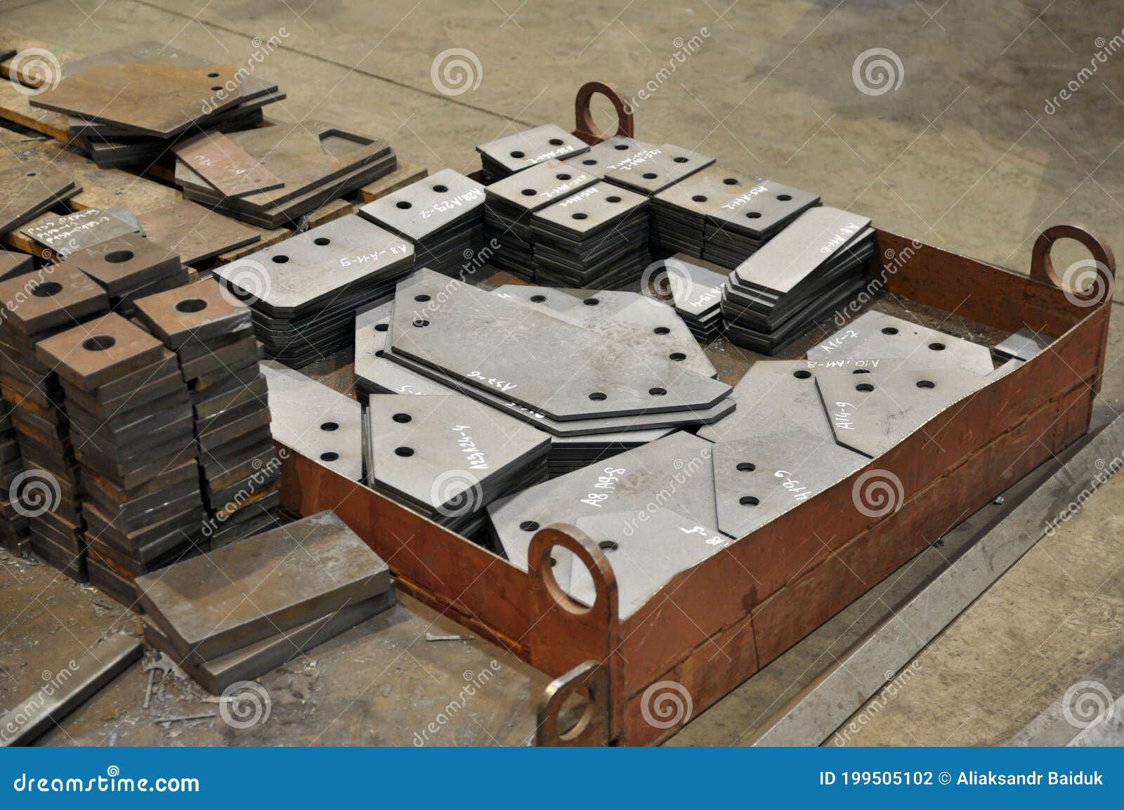 Metal Cutting. Sorting and Storage of Finished Parts with Marking Stock ...