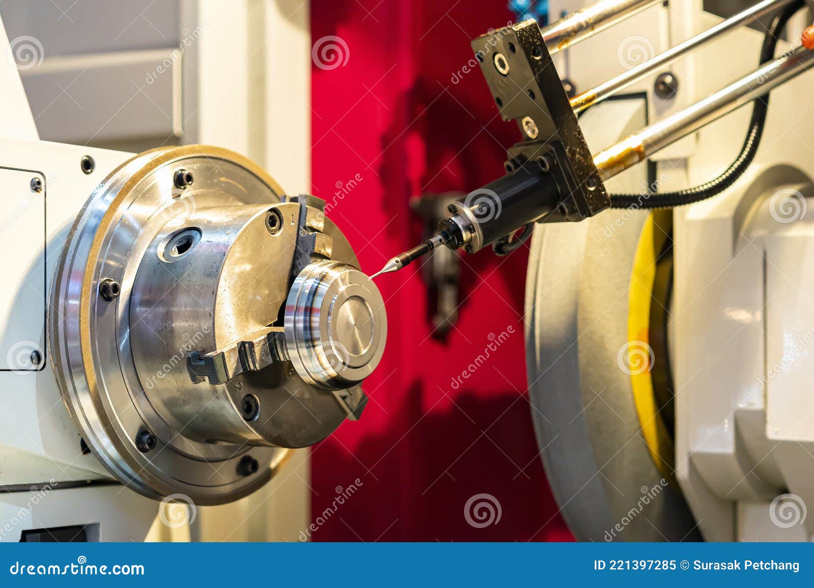 Metal Cylinder or Workpiece Clamp by 3 Jaw Chuck and during Surface ...