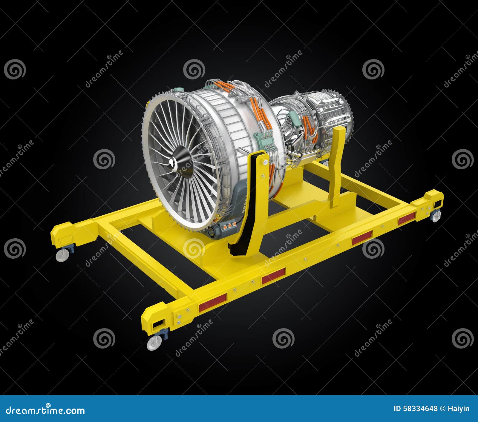 Metal 3D Printer And Jet Fan Engine On Engine Stand. Stock Photography ...