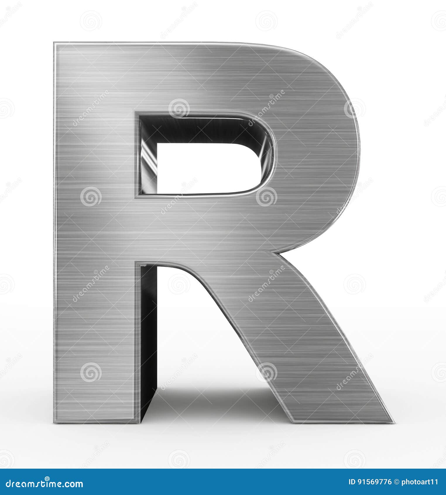 Metal Da Letra R 3d Isolado No Branco Ilustração Stock - Ilustração de ...