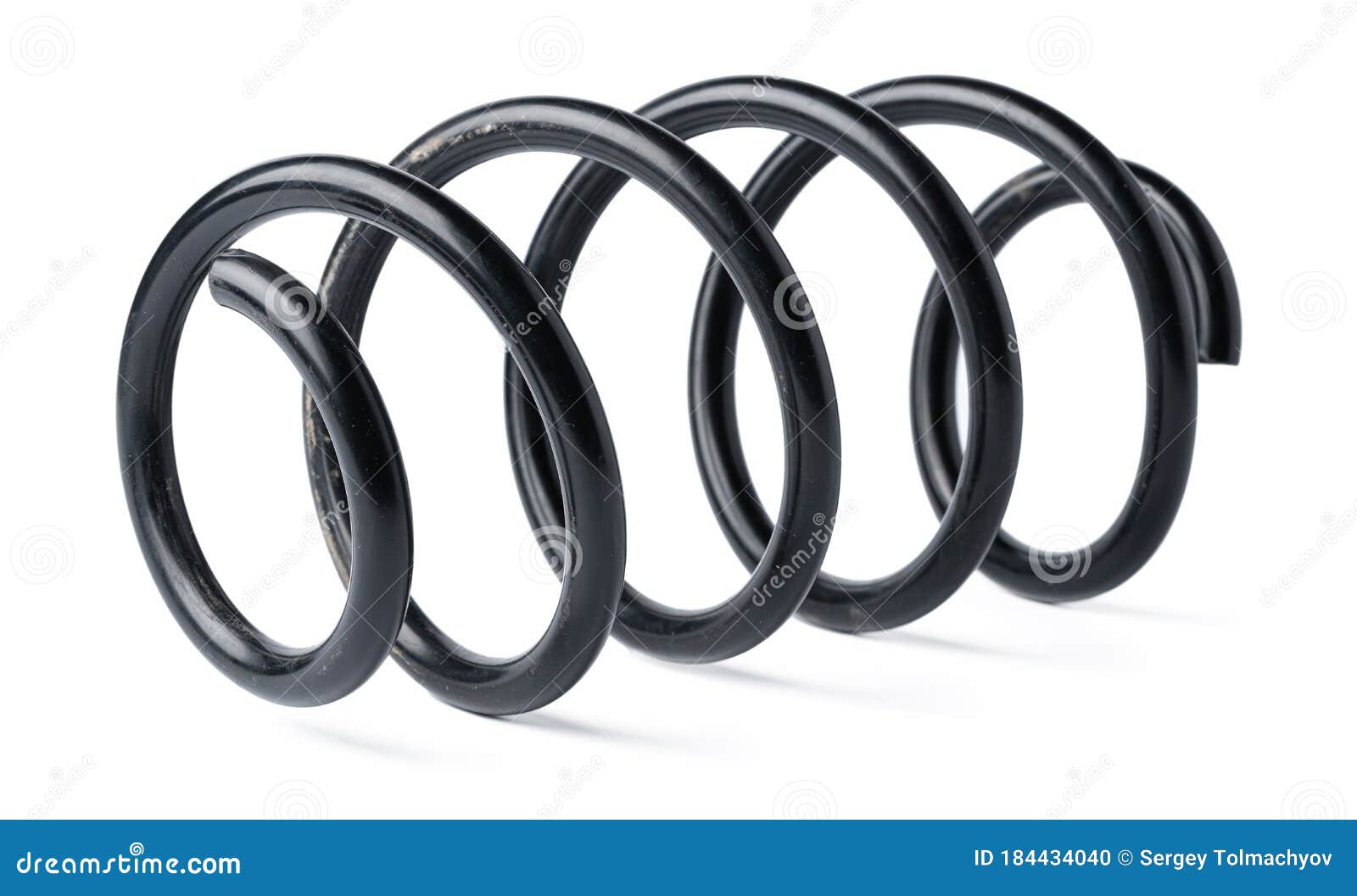 Metal Dark Car Spring Isolated on White Background Stock Photo - Image ...