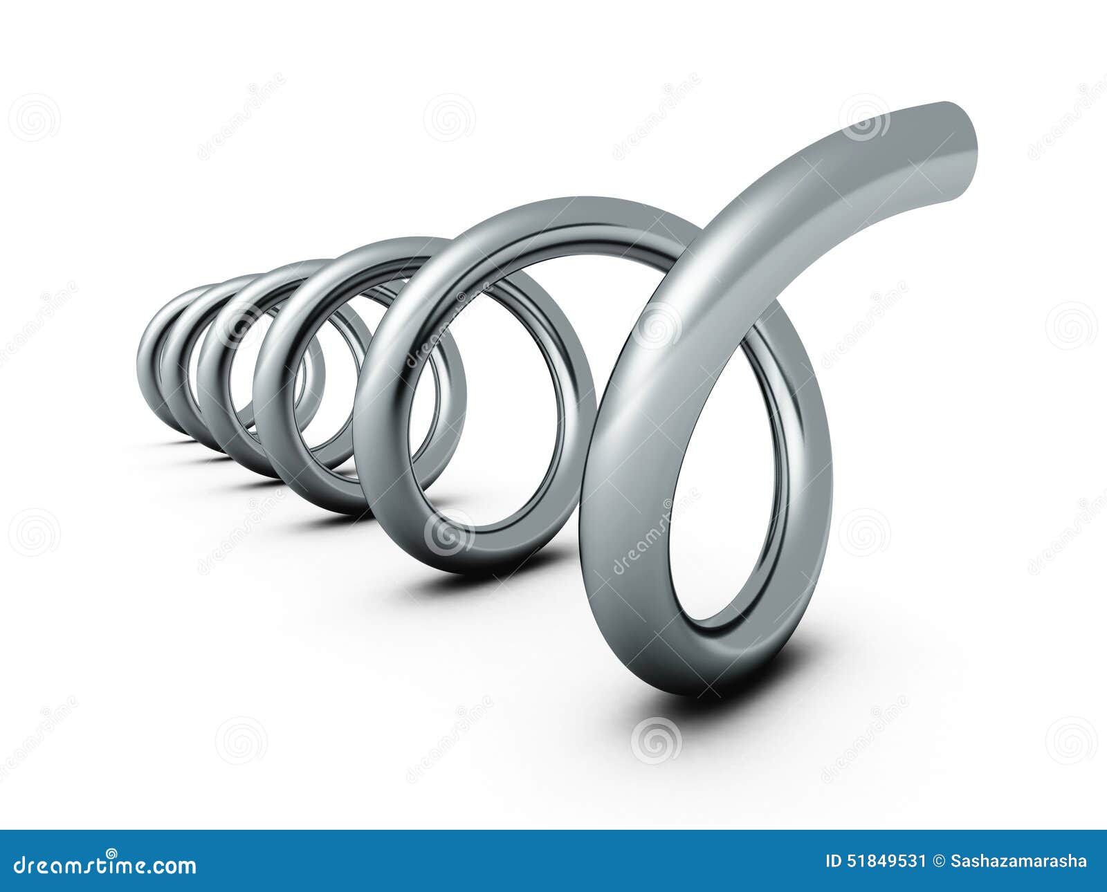 Metal Dark Spring Spiral on White Background Stock Illustration ...