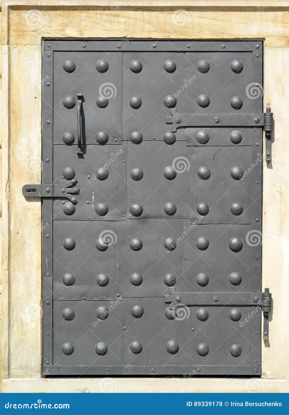 Metal Decorative Door with Rivets Stock Photo - Image of entrance ...
