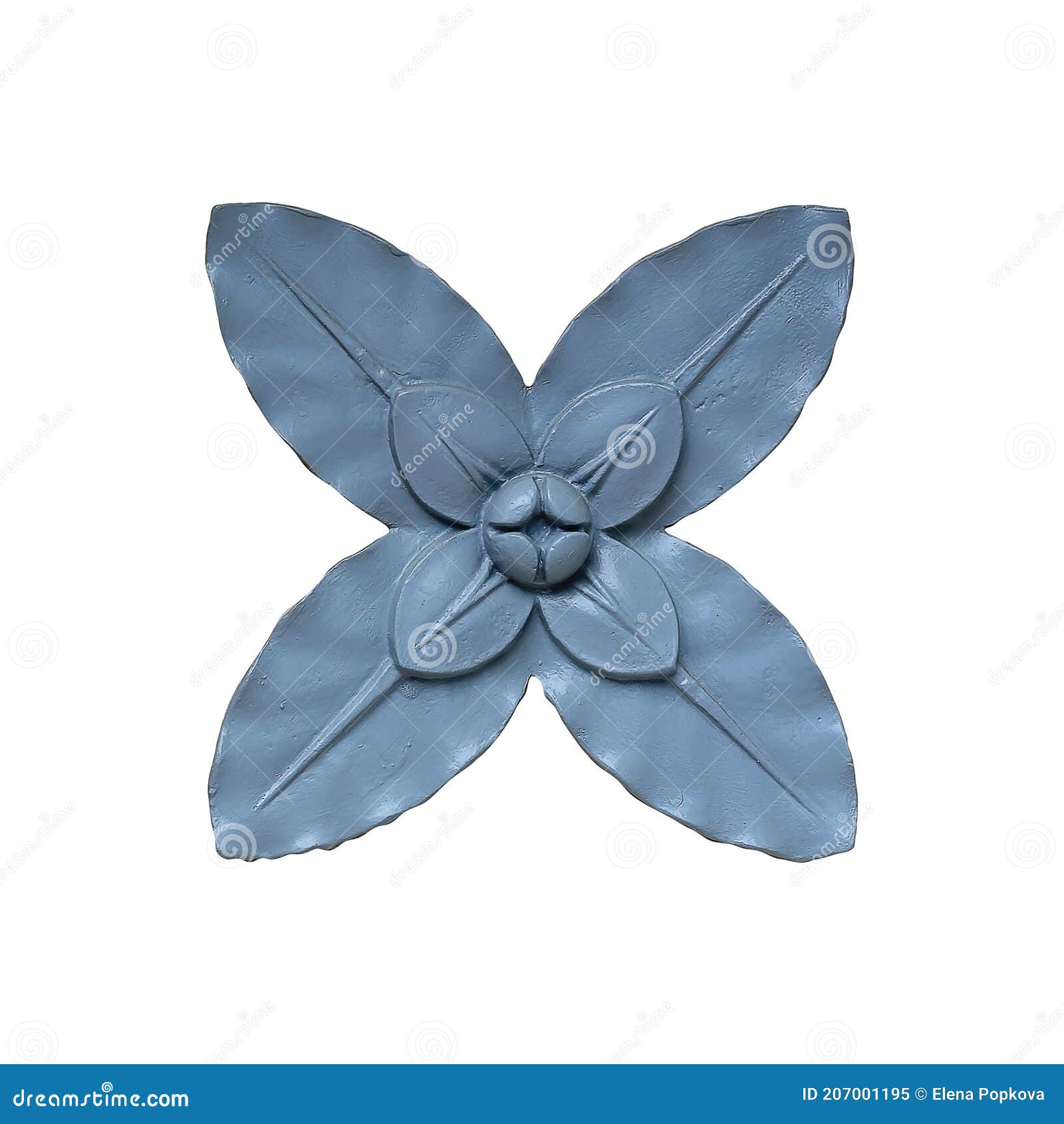 Metal Decorative Element with Floral Pattern Isolated on White ...