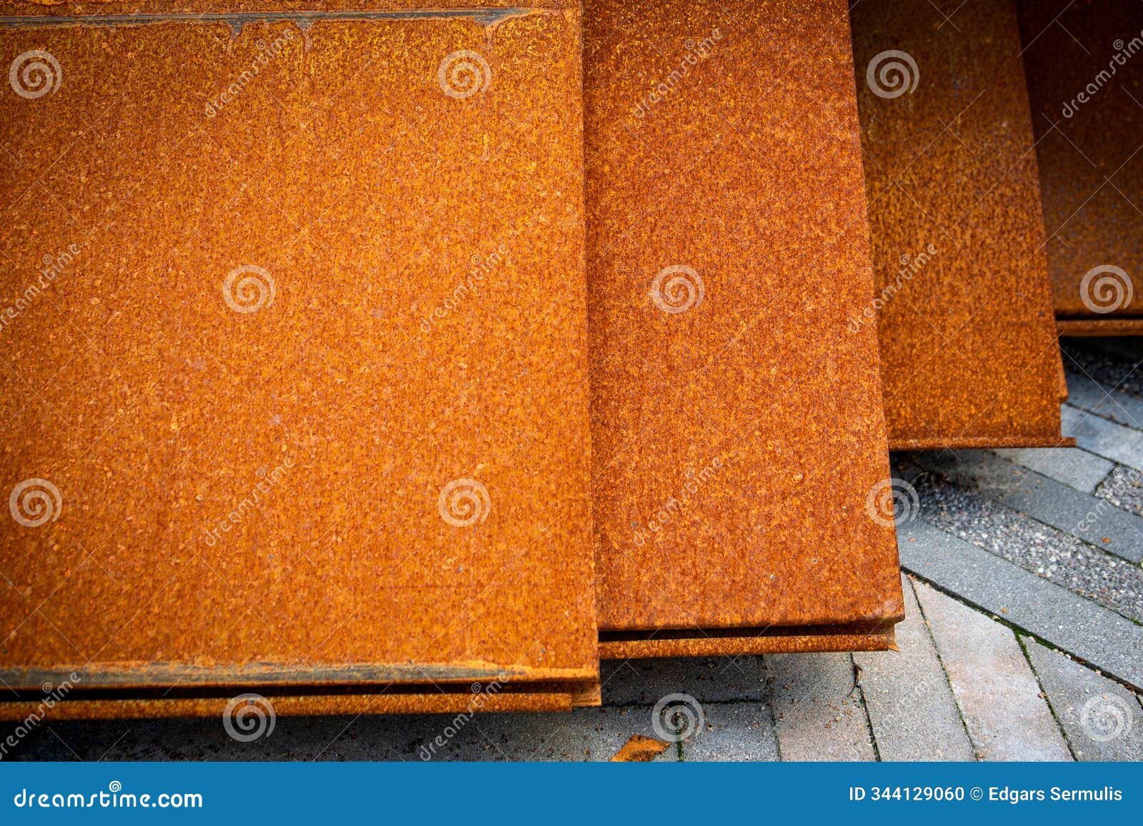 Metal Decorative Facade Panels. Red Brown and Orange Rust Surface Stock ...